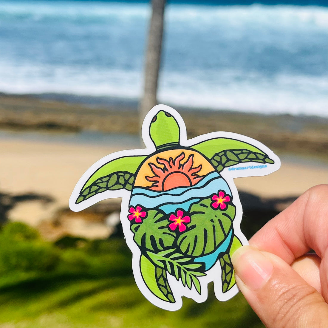 Tortuga Tropical - Sticker – Drama Art Designs